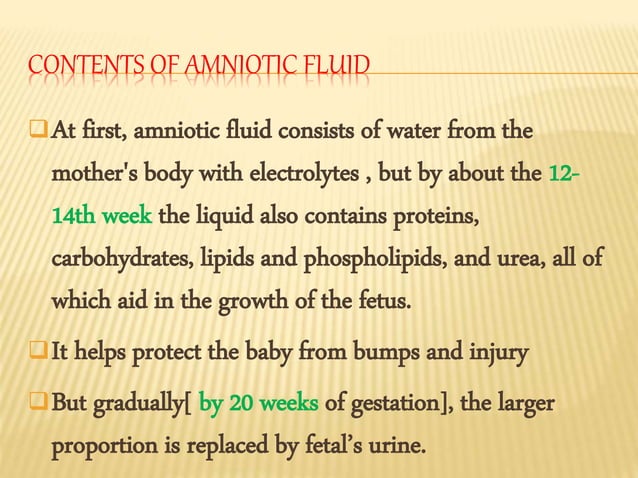 Amniotic fluid ppt | PPTX | Pregnancy | Reproductive Health