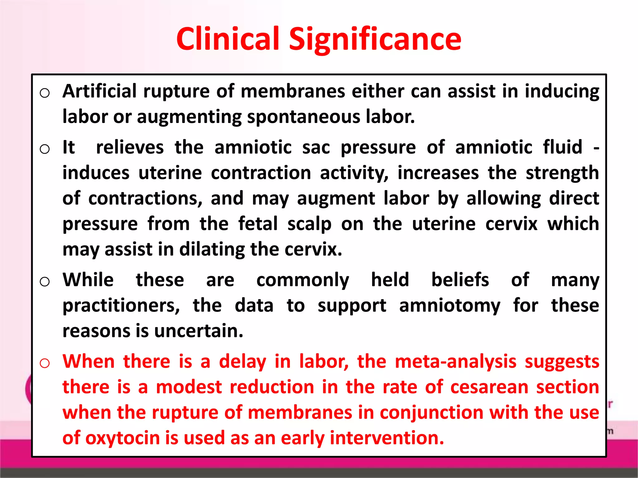 Amniotomy by dr alka mukherjee dr apurva mukherjee nagpur m.s. india ...