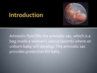 amnotic fluied.pptx | Pregnancy | Reproductive Health