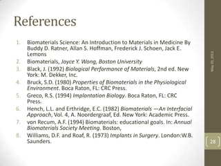 Biomaterials and its Applications | PPSX