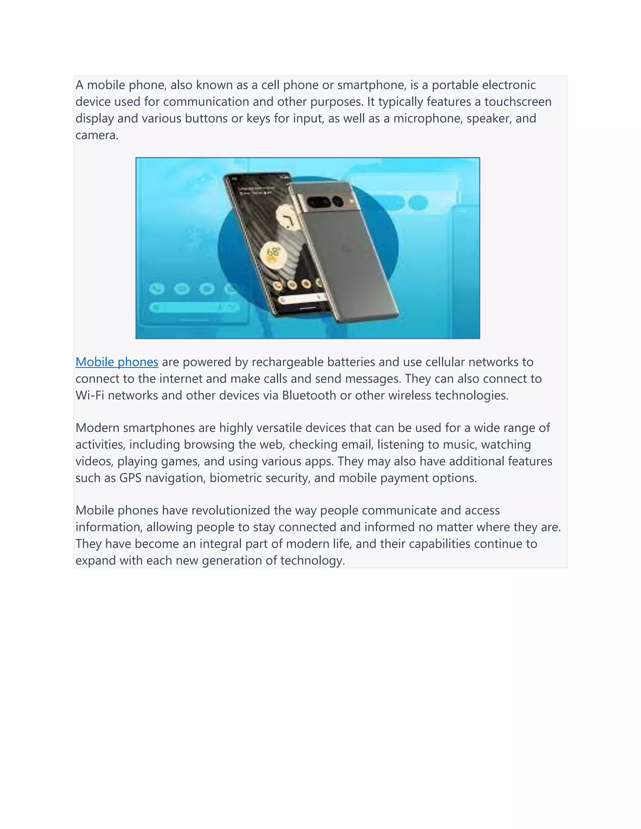 A mobile phone | PDF