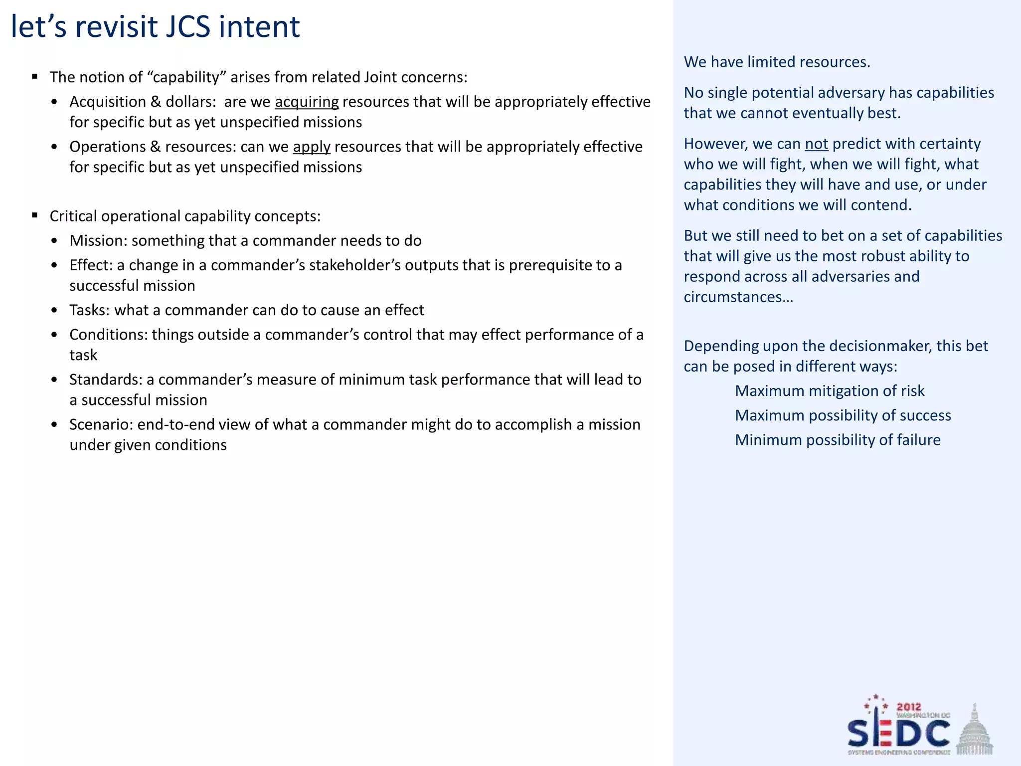 A Model-Based Approach to Joint Capabilities-vocabulary, semantics, and ...