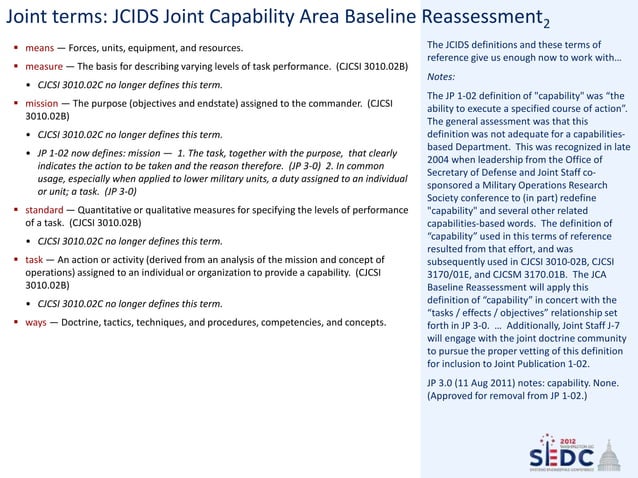 A Model-Based Approach to Joint Capabilities-vocabulary, semantics, and ...