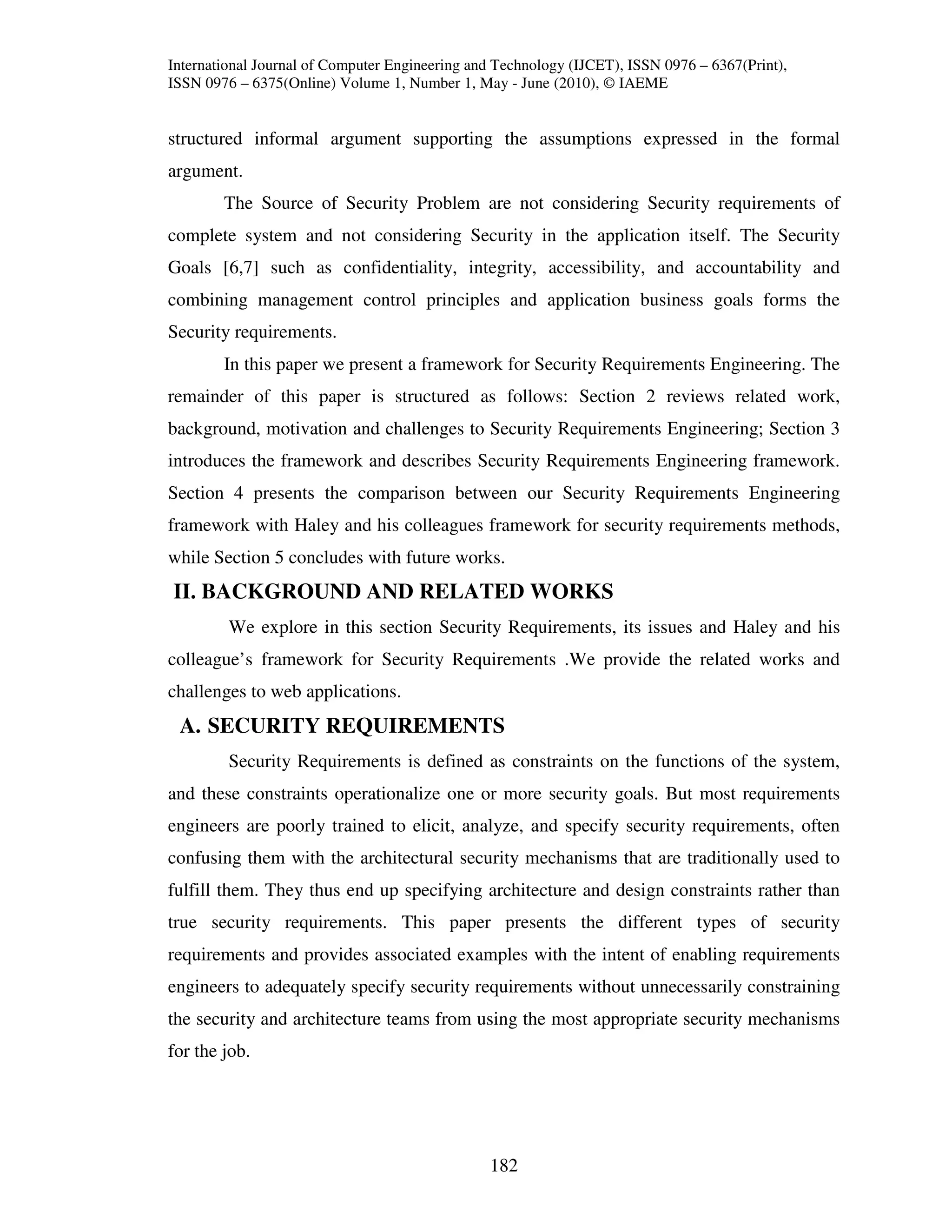 A model based security requirements engineering framework | PDF