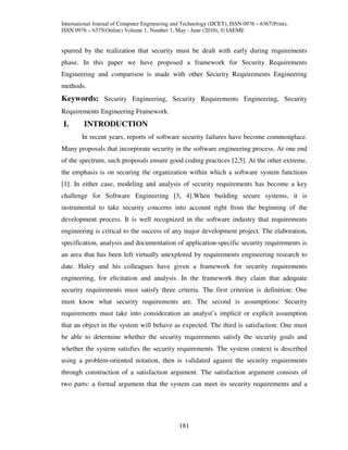 A model based security requirements engineering framework | PDF