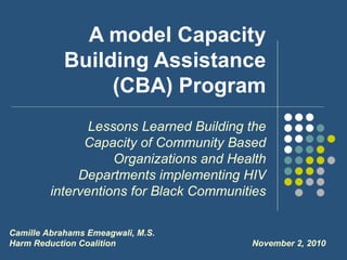 A model of capacity building assistance (cba) | PPT