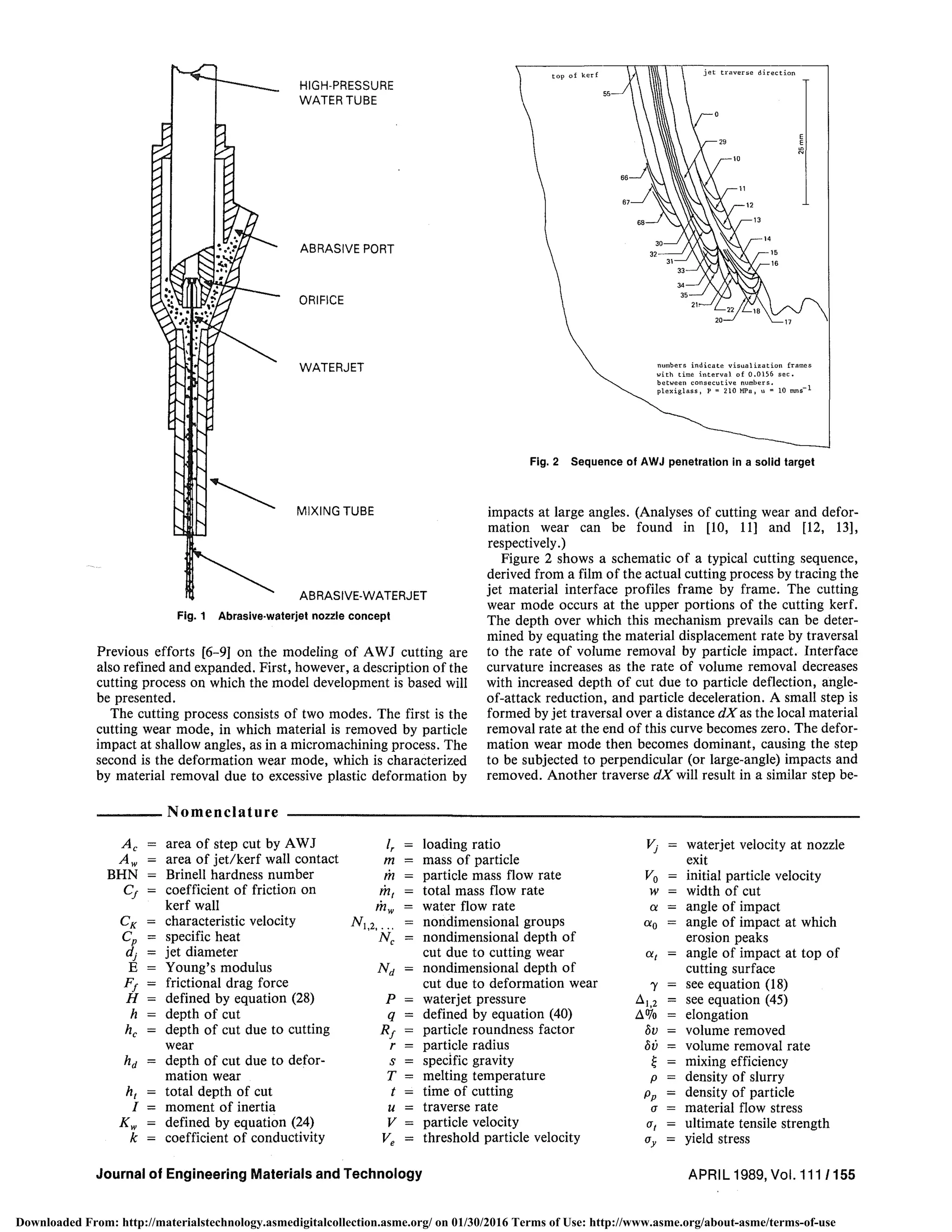 A model for abrasive waterjet (awj) machining | PDF
