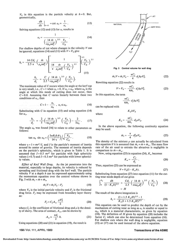 A model for abrasive waterjet (awj) machining | PDF