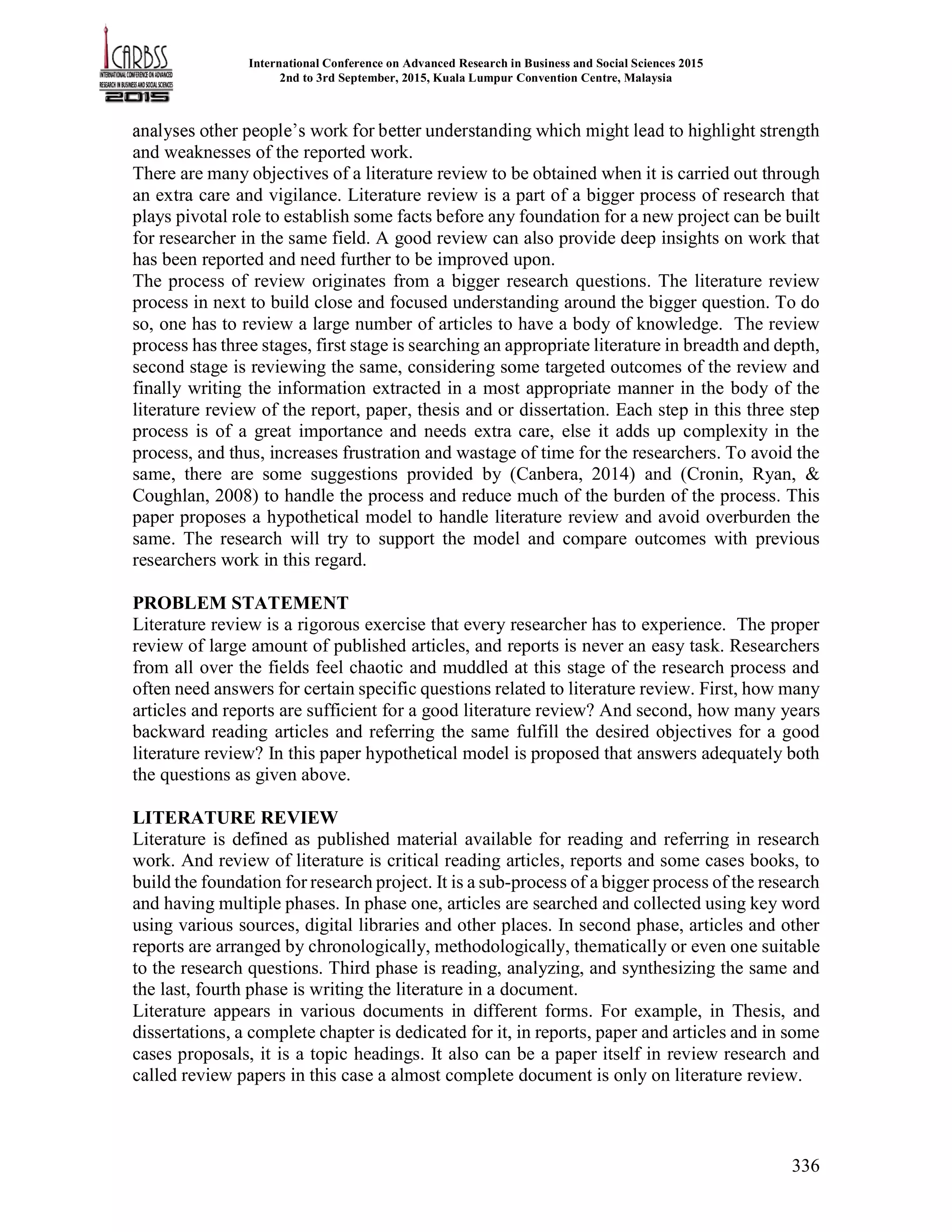 A model for handling overloading of literature review process for social science | PDF