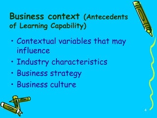 A Model for Organizational Learning Capability.new.ppt | Business ...