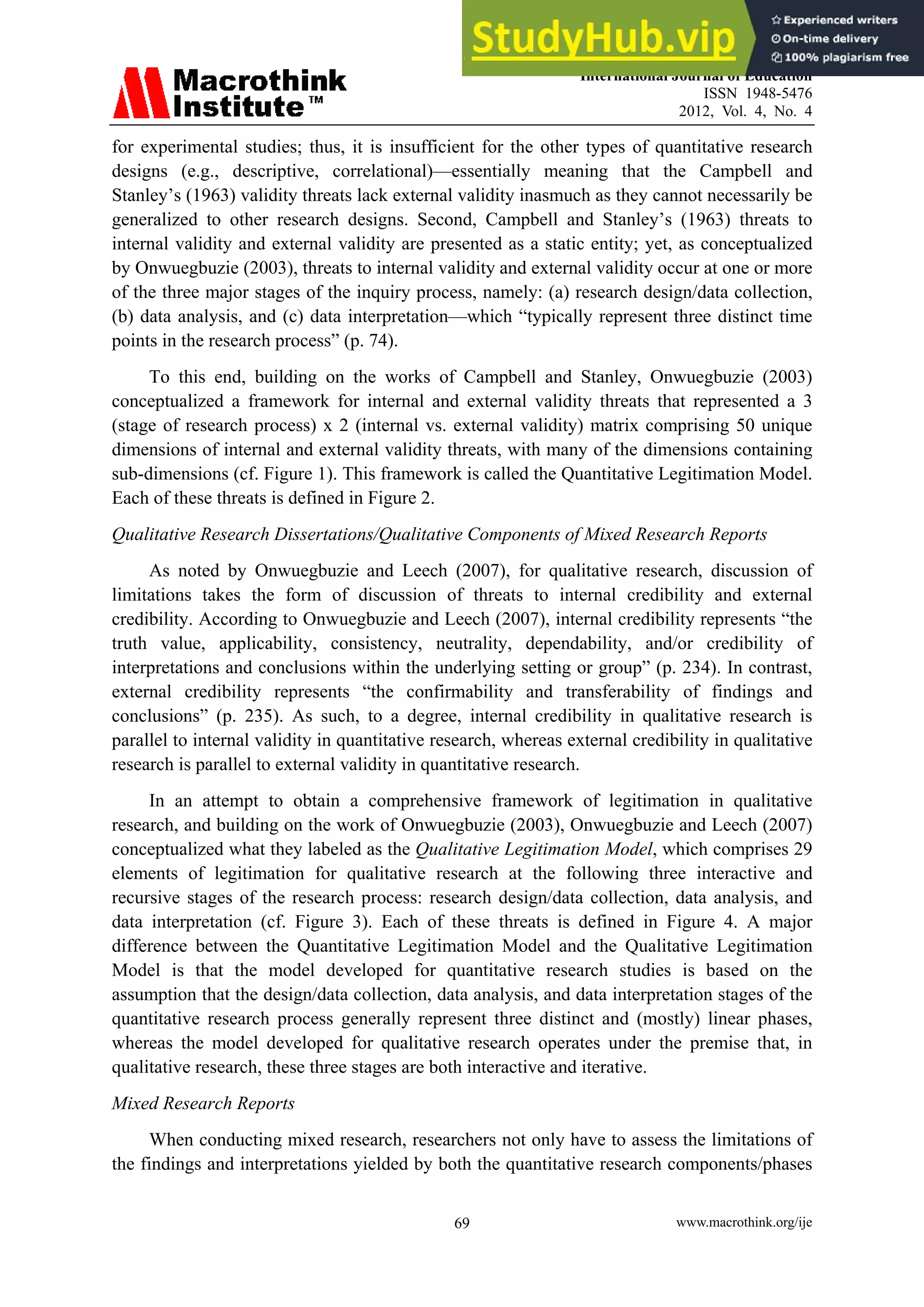 A Model For Presenting Threats To Legitimation At The Planning And ...