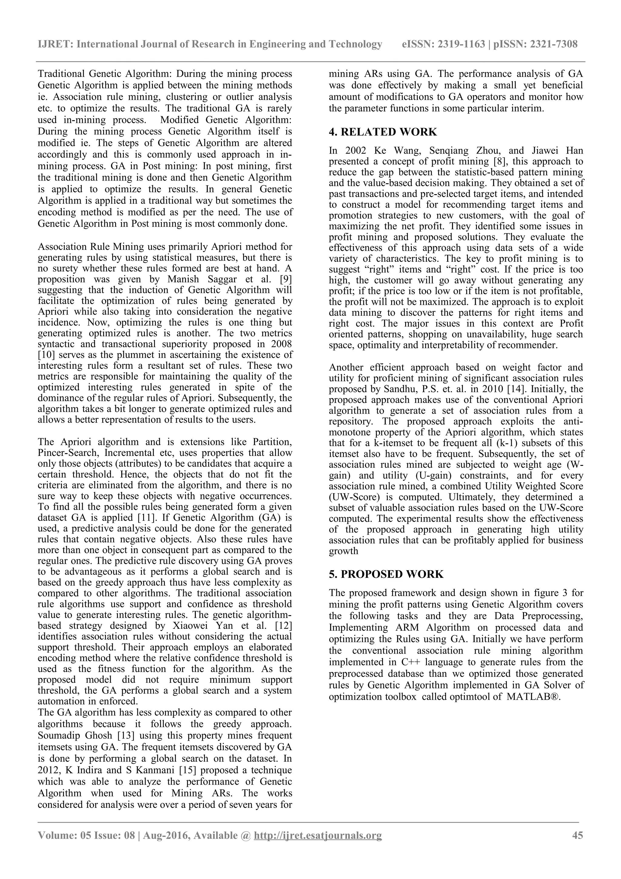 A Model For Profit Pattern Mining Based On Genetic Algorithm Doc