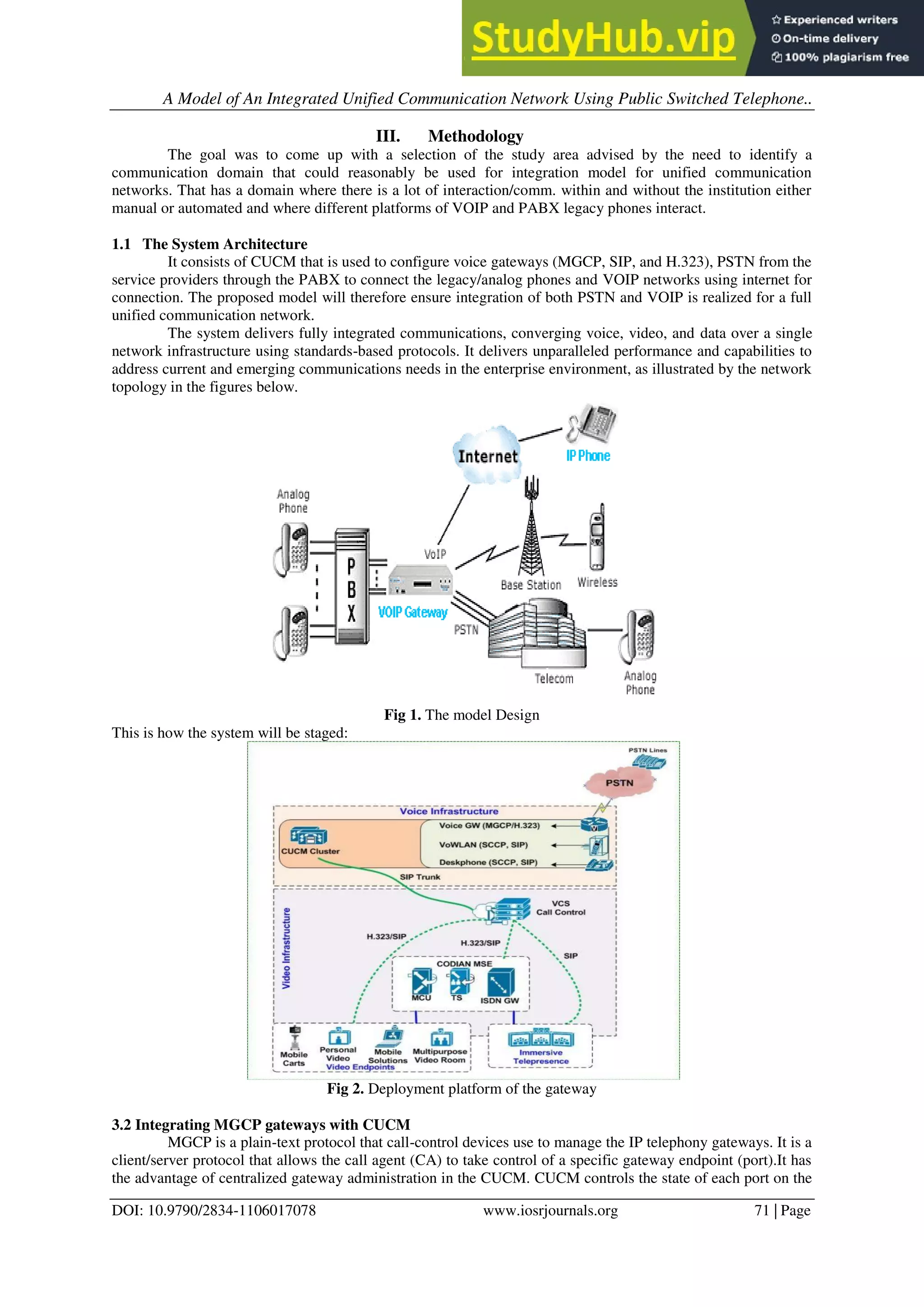 A Model Of An Integrated Unified Communication Network Using Public