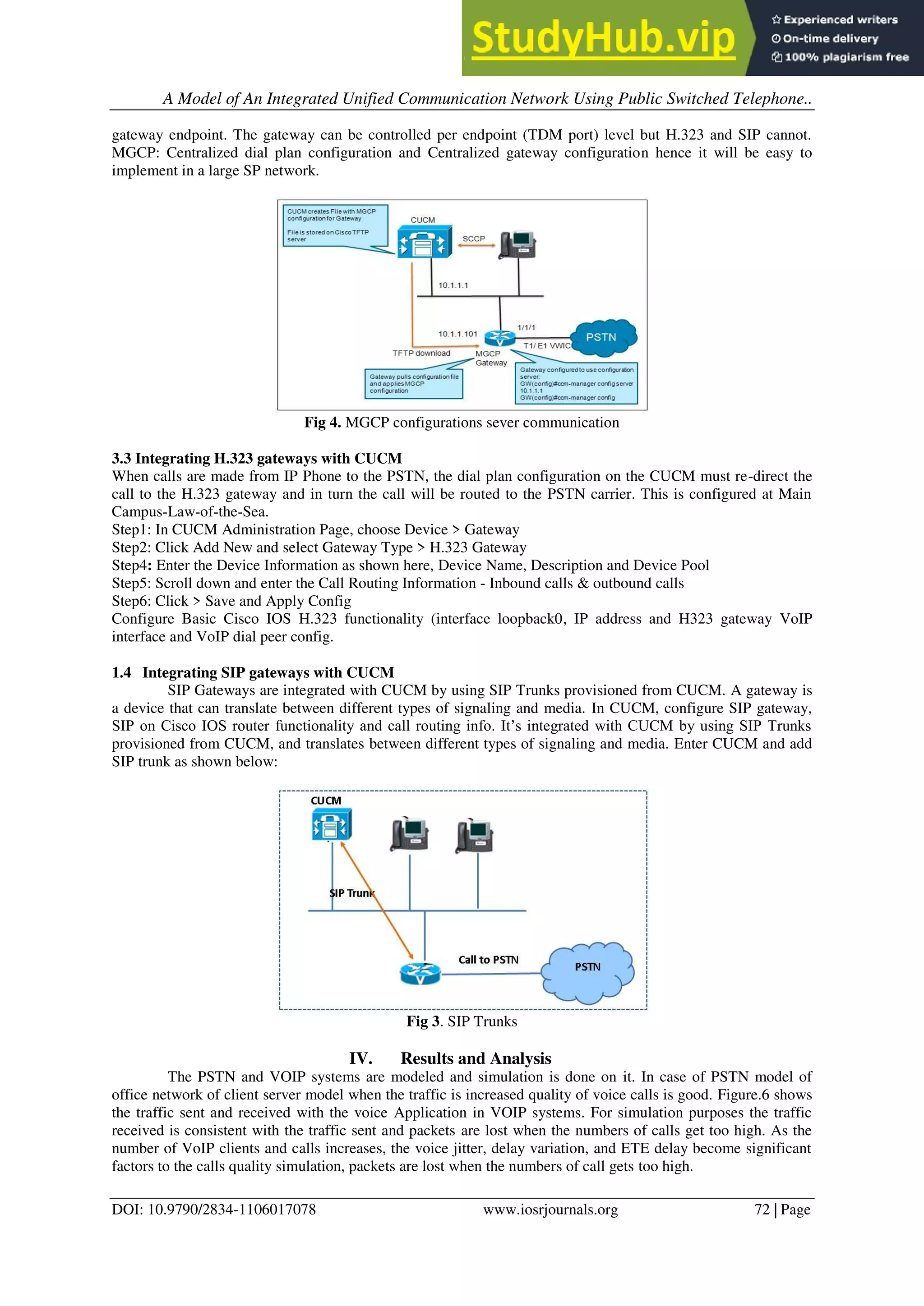 A Model Of An Integrated Unified Communication Network Using Public