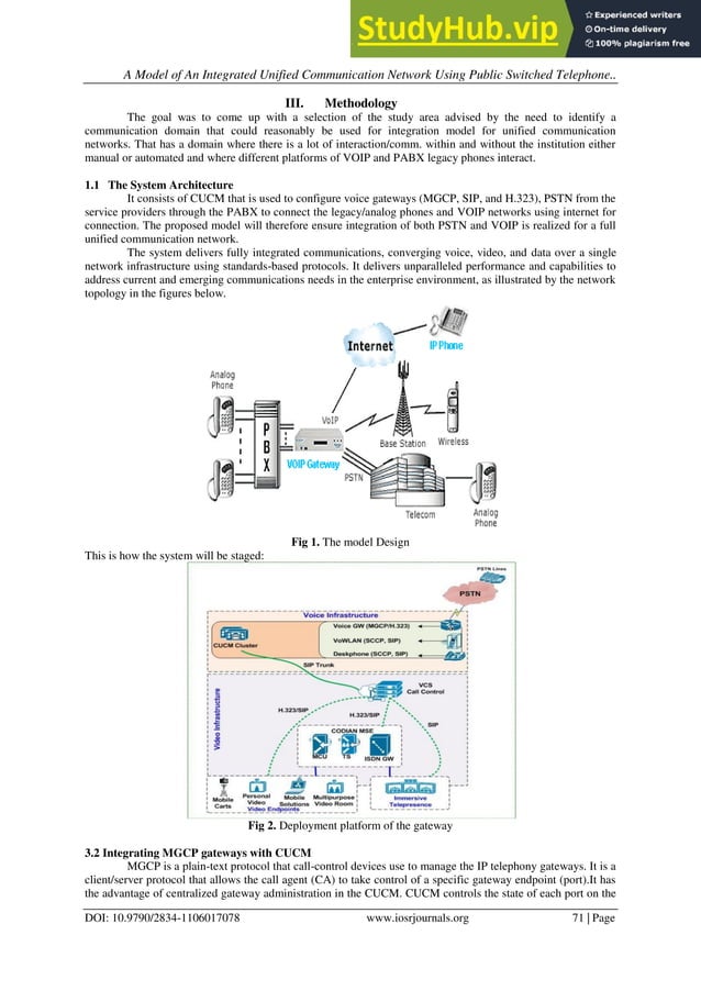A Model Of An Integrated Unified Communication Network Using Public Switched Telephone Network ...
