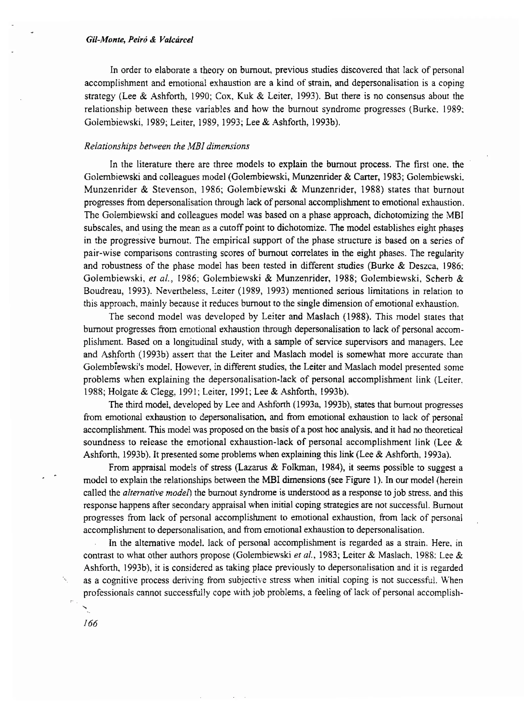 A model of burnout process gil monte | PDF