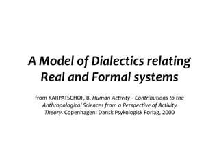A model of dialectics relating reality and formality systems | PPT