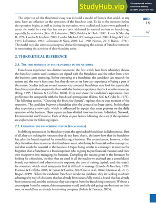 A Model Of Influential Factors In Franchise Operations | PDF
