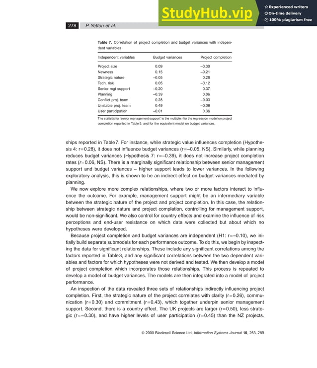 A Model Of Information Systems Development Project Performance | PDF ...