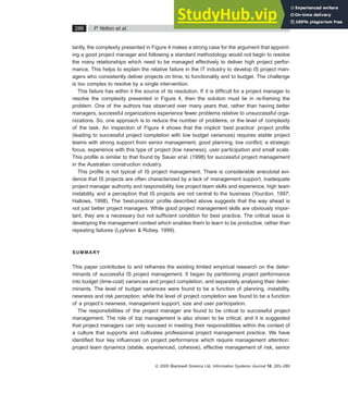 A Model Of Information Systems Development Project Performance | PDF ...