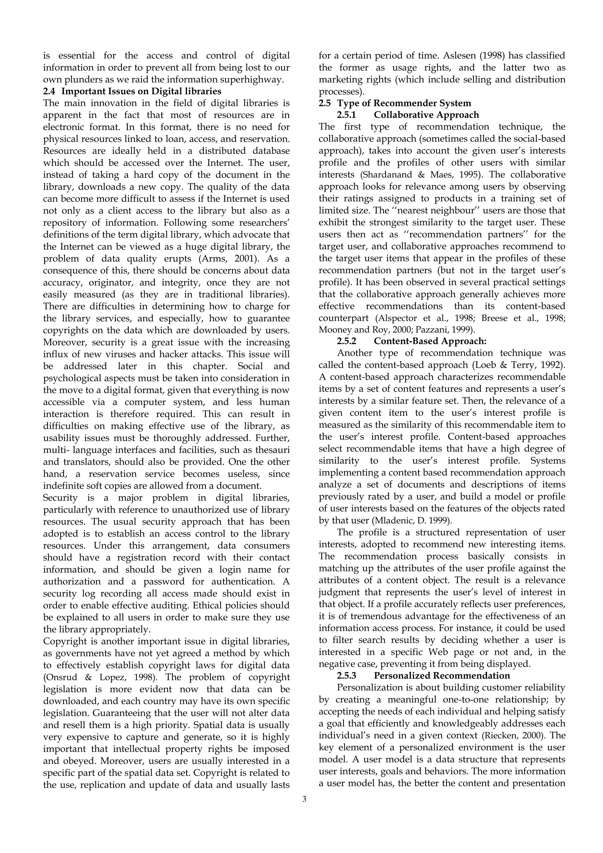 A model of recommender system for a digital library | PDF