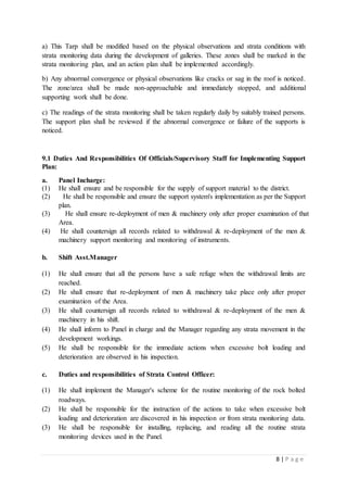 A model support plan for underground coal mines , under regulation 123 ...