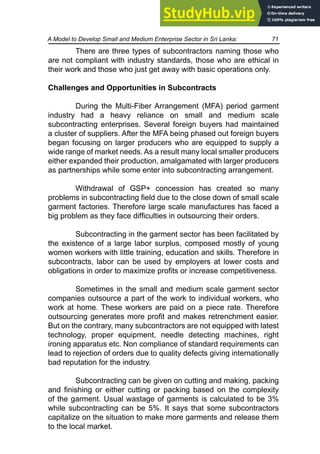 A Model To Develop Small And Medium Enterprise Sector In Sri Lanka ...