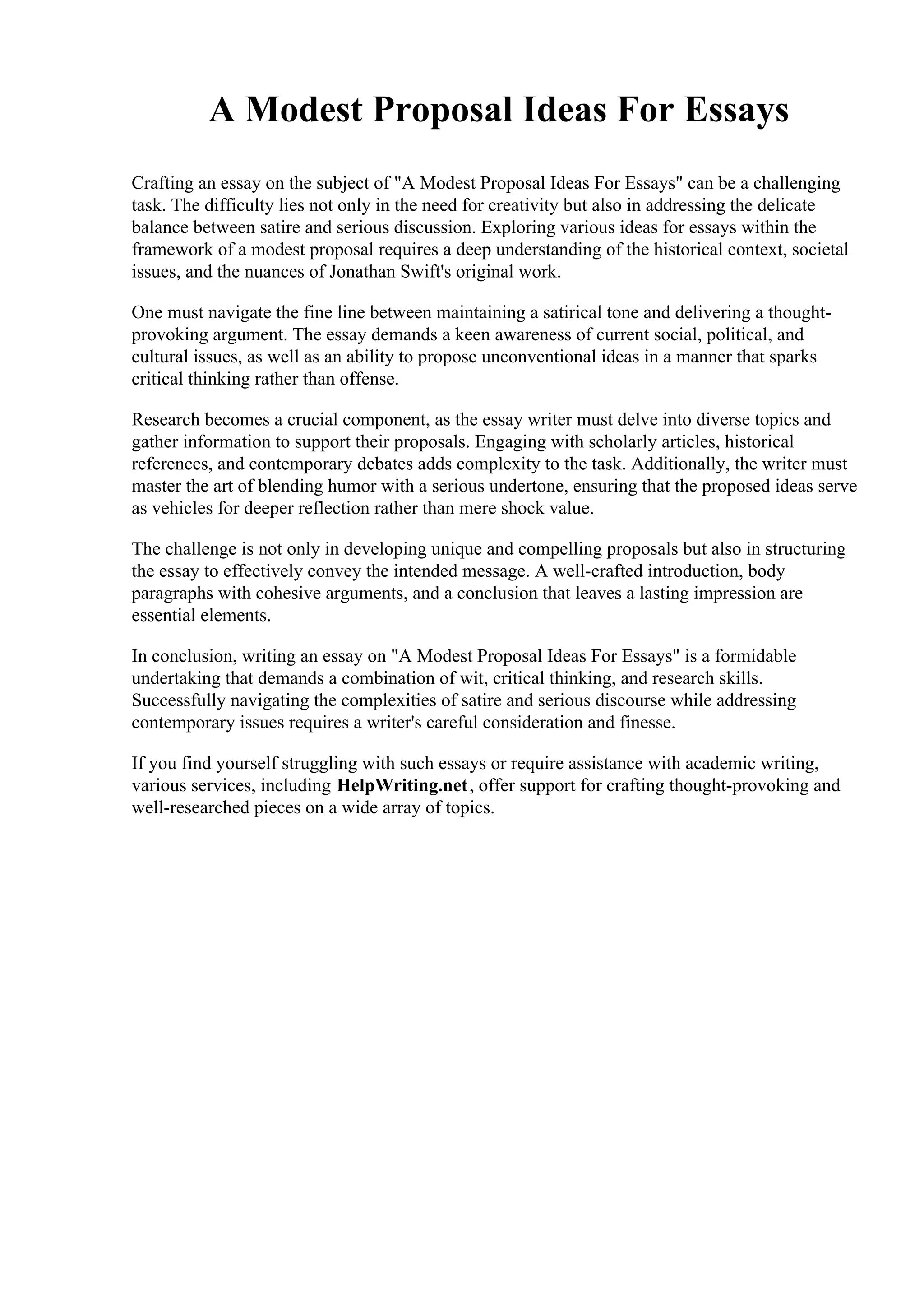 A Modest Proposal Ideas For Essays.pdf