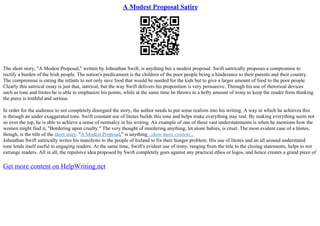 A Modest Proposal Satire | PPT