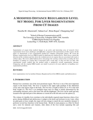 A modified distance regularized level set model for liver segmentation from ct images | PDF