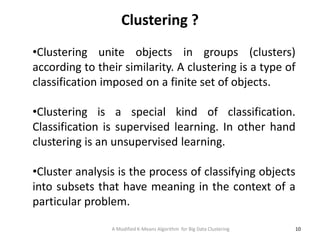 A modified k means algorithm for big data clustering | PPTX