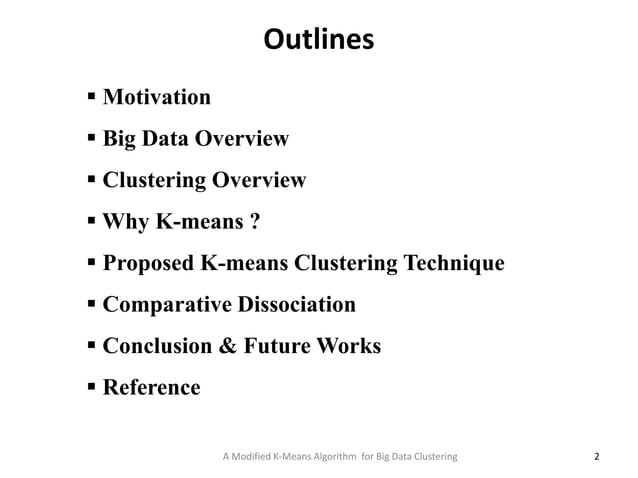A modified k means algorithm for big data clustering | PPT