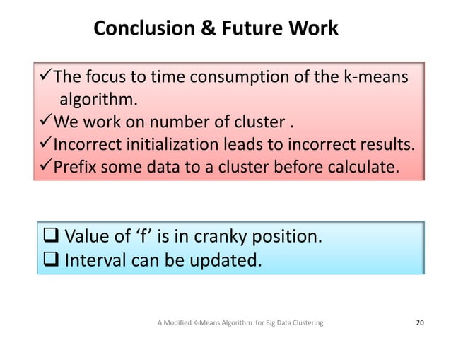 A Modified K Means Algorithm For Big Data Clustering Ppt 