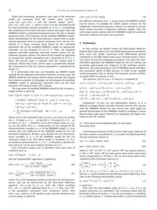 A modified narmax model based self-tuner with fault tolerance for unknown nonlinear stochastic ...