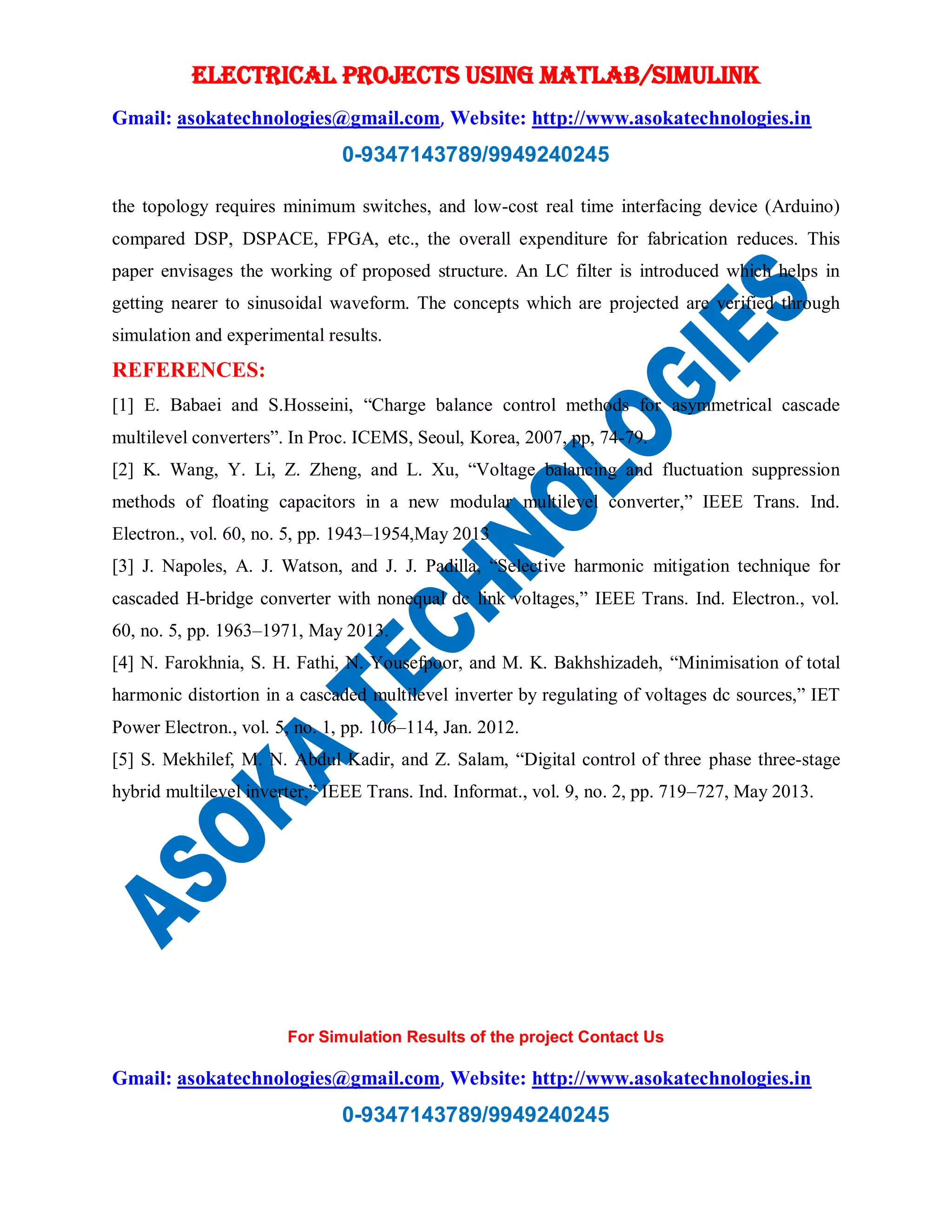 A Modified Seven Level Cascaded H Bridge Inverter | PDF