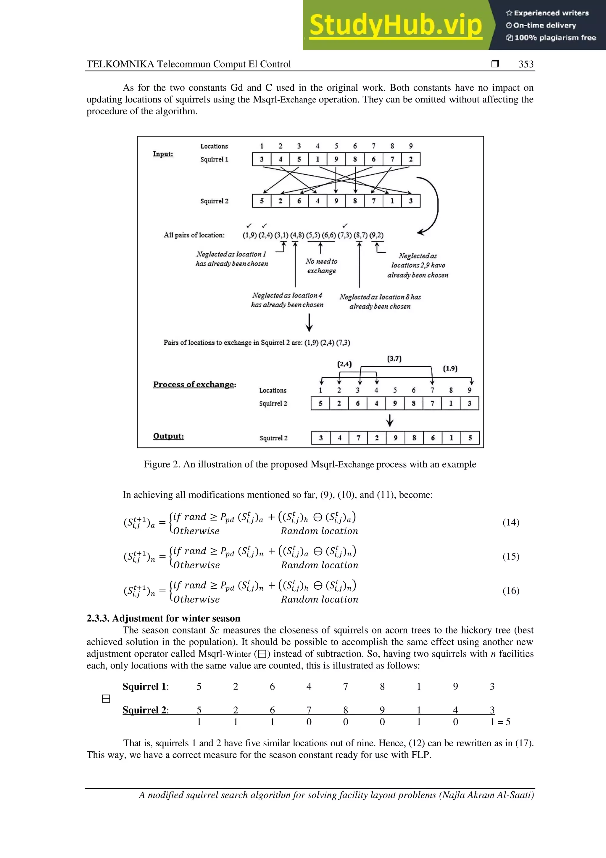 A Modified Squirrel Search Algorithm For Solving Facility Layout
