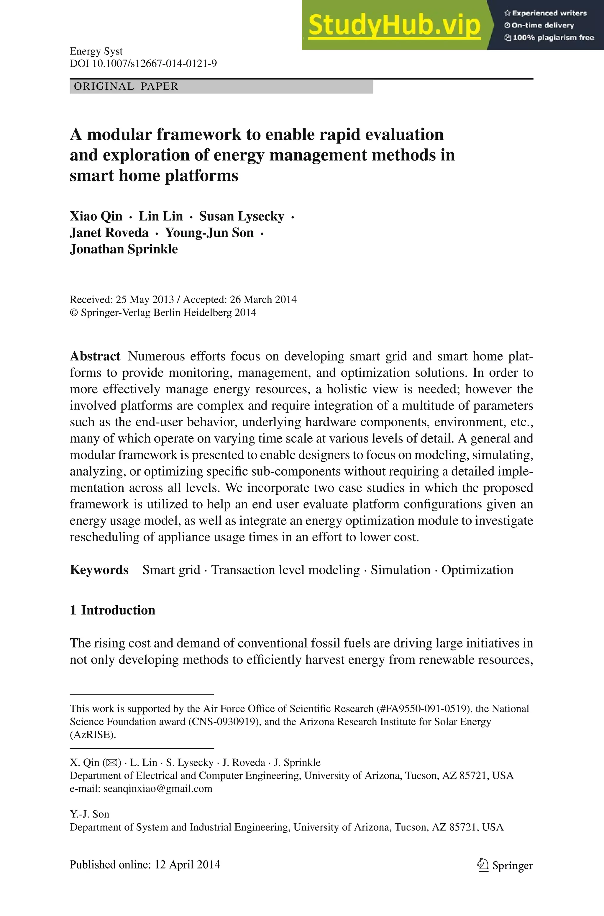 A Modular Framework To Enable Rapid Evaluation And Exploration Of Energy Management Methods In