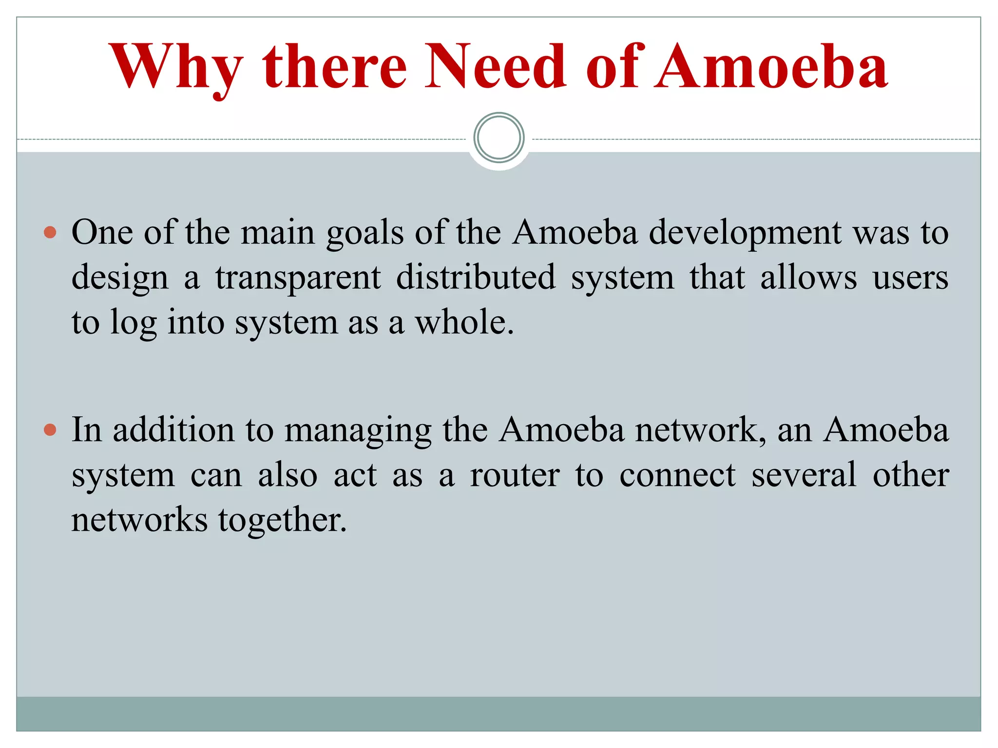 Amoeba distributed operating System | PPT Amoeba distributed operating System | PPT