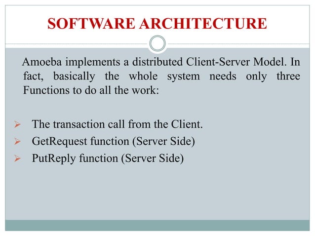 Amoeba Distributed Operating System Ppt 