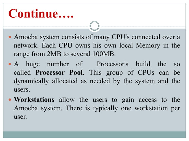 Amoeba distributed operating System | PPT Amoeba distributed operating System | PPT
