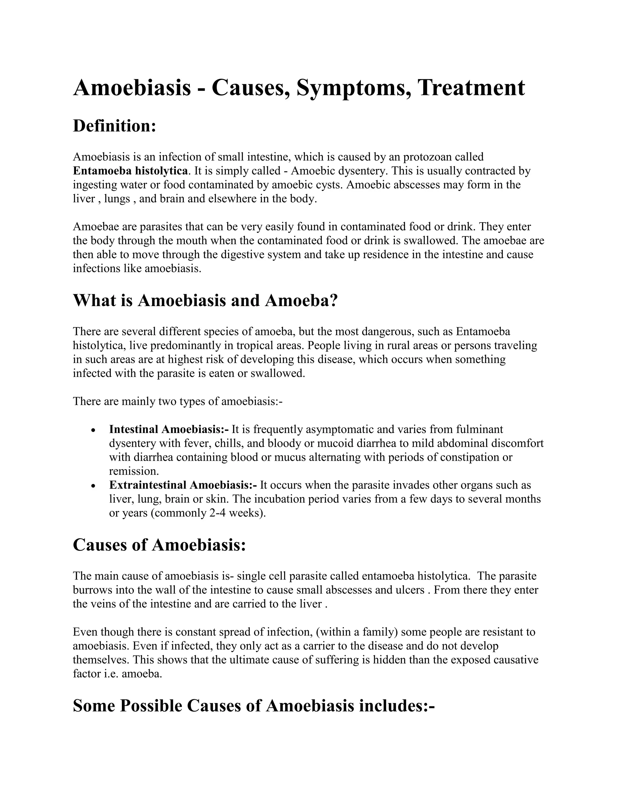 Amoebiasis | DOCX