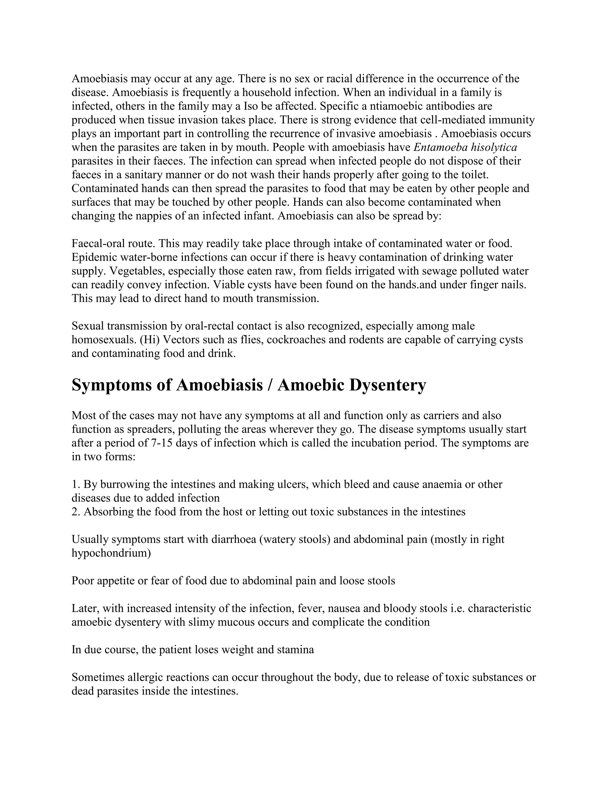 Amoebiasis | DOCX