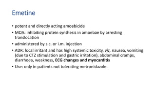 anti-amoebic drugs | PPTX