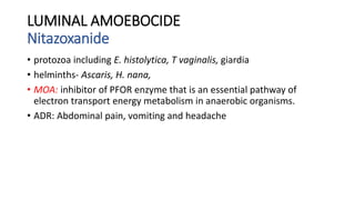 anti-amoebic drugs | PPTX