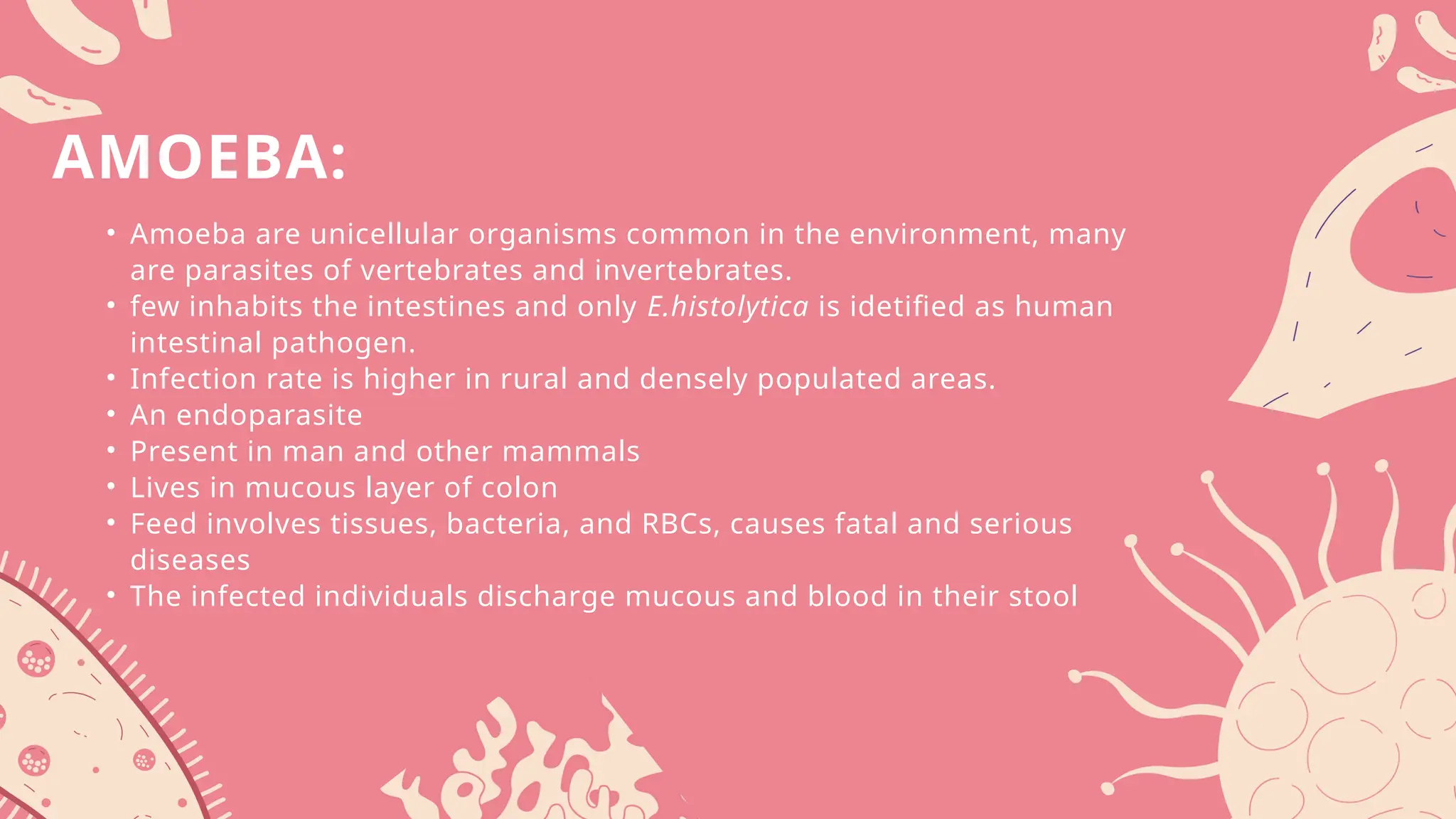 Amoebic infection- Amoebiasis- Entamoeba histolytica | PPTX