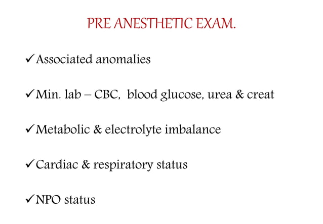 Anesthetic management in ARM, Intestinal obstruction and Duodenal ...