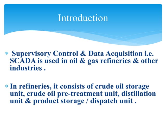 SCADA IN OIL REFINERY | PPTX