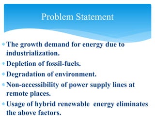 ELECTRICAL POWER GENERATION BY HYBRID RENEWABLE ENERGY SOURCE (SOLAR ...