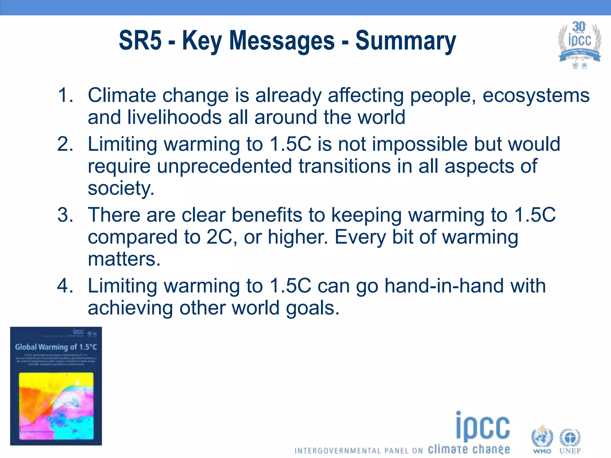 Work and process of IPCC sixth assessemnt cycle and the SR on 1.5 ...