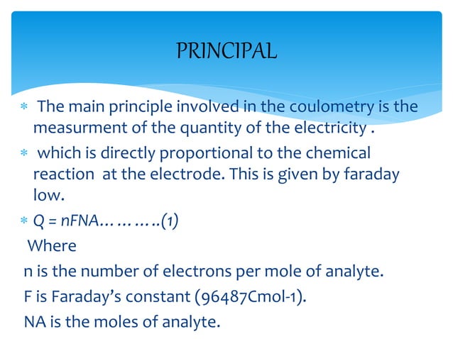 coulorometry | PPTX | Chemistry | Science